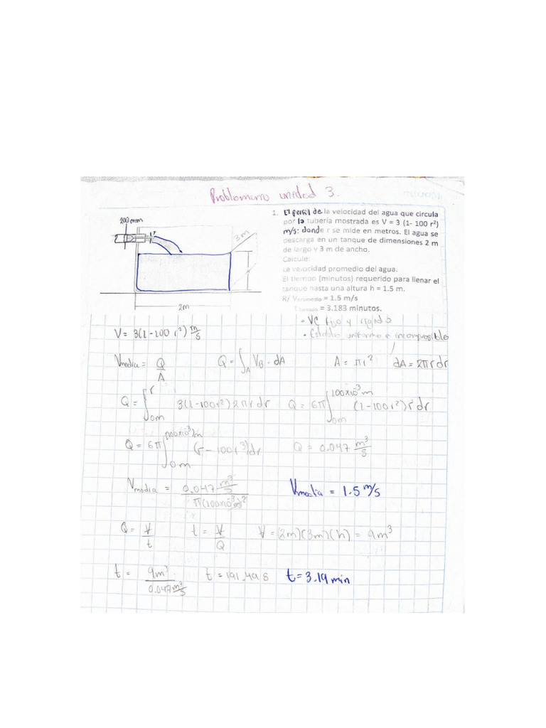 Problemario 3 Mec. Fluidos 1 | PDF