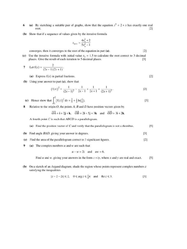 Cambridge Alevel p3 Qp | PDF