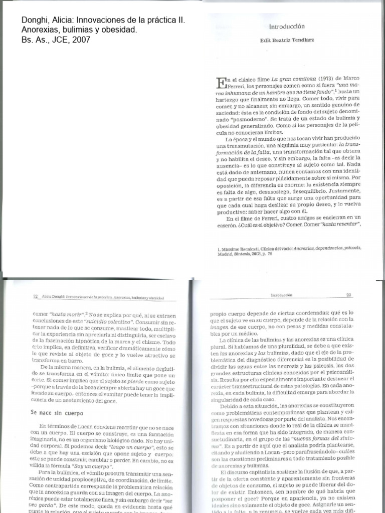 Tendlarz, Edit Beatriz. Introducción. en Donghi, Alicia (Comp.) - Innovaciones de La Práctica II ...