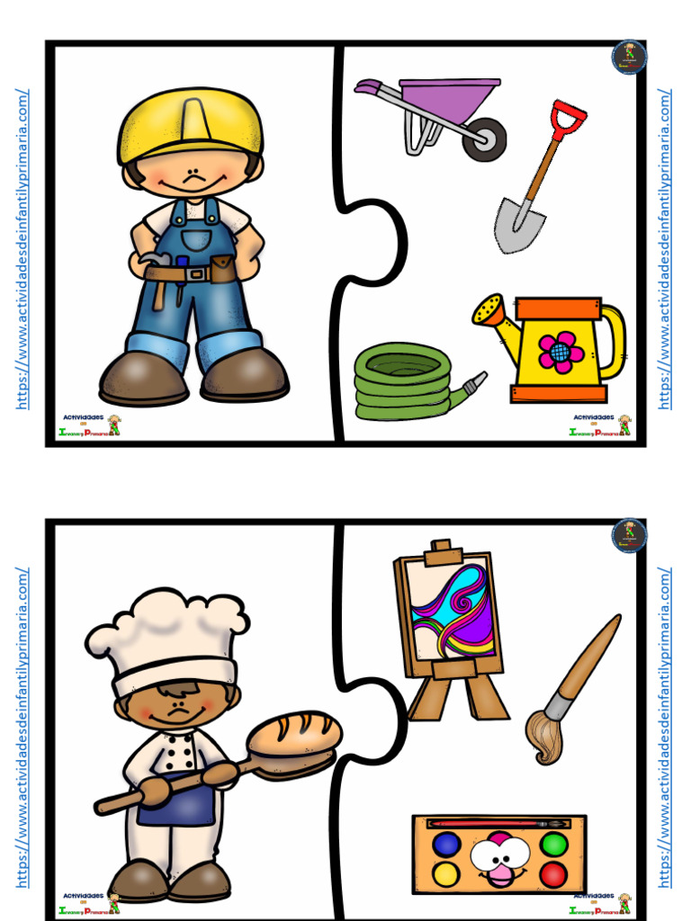 Jugamos Con El Puzzle de Las Profesiones 1 | PDF