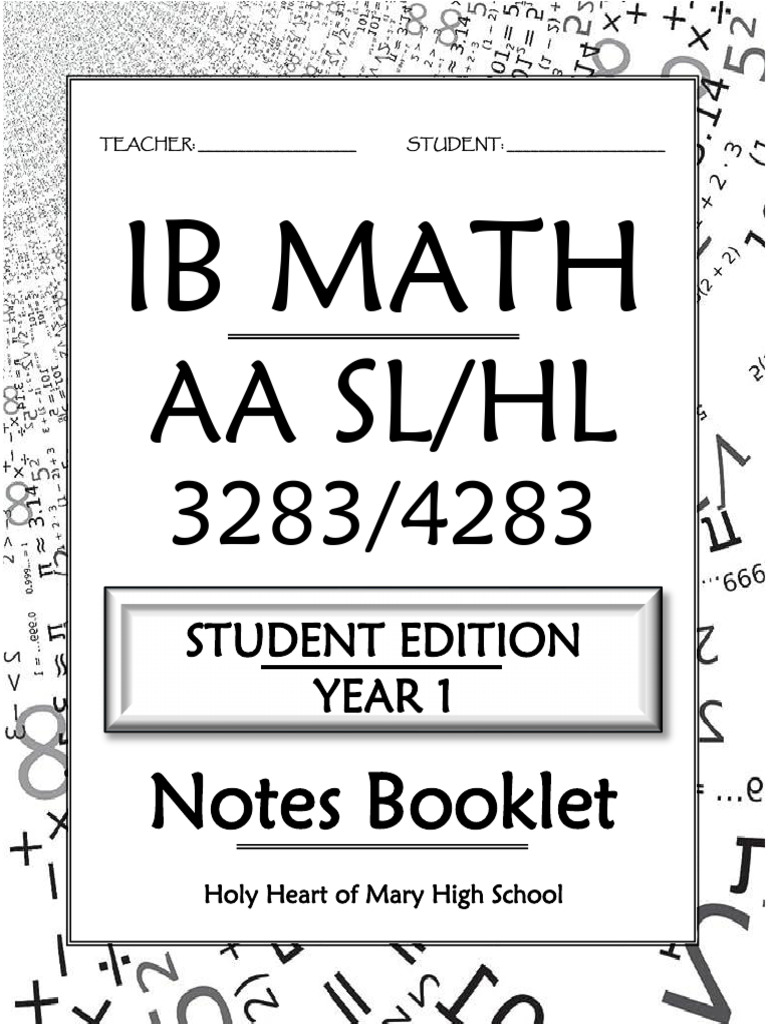 Ib Math Y1 Booklet | PDF