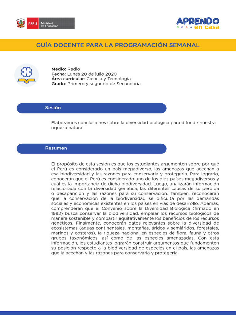 Guia Docente - 1° y 2° Secundaria CyT TIGRE SISTEMÁTICO | PDF