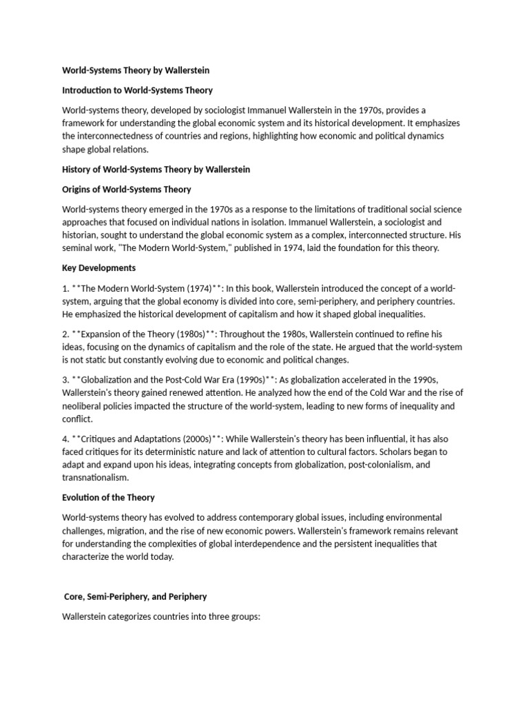 World System Theory | PDF