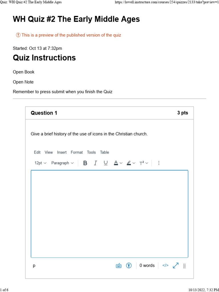 WH Quiz #2 The Early Middle Ages | PDF