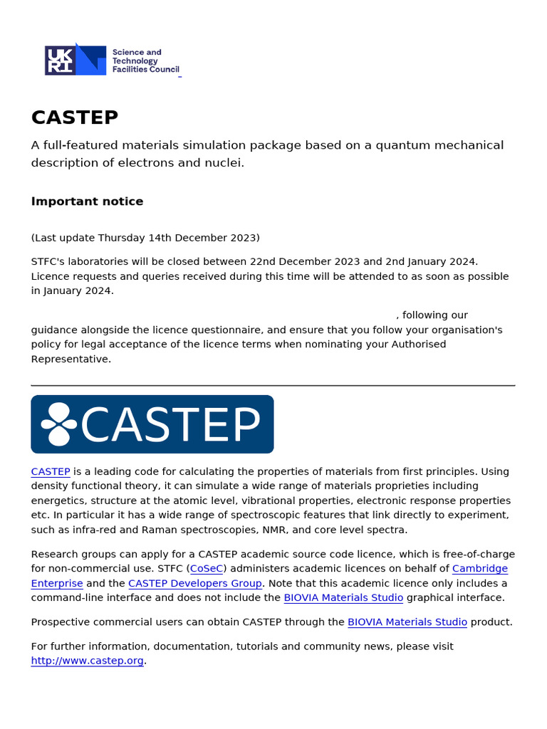 Castep | PDF