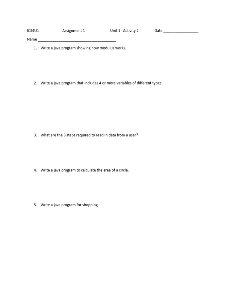 Lah Unit 1 Activity 2 Assignment | PDF