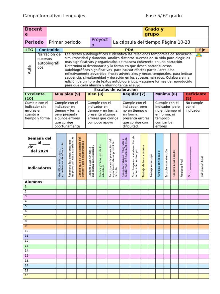 6° EVALUACION LENGUAJES LA CAPSULA DEL TIEMPO LIBRO PA | PDF