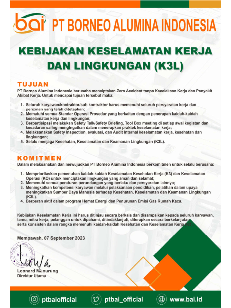 Kebijakan K3L | PDF