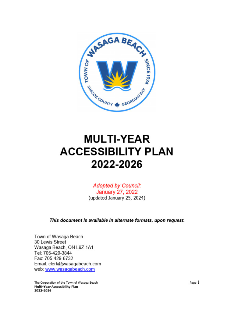 UPDATED JAN 2024 2022-2026 Multi-Year Accessibility Plan | PDF