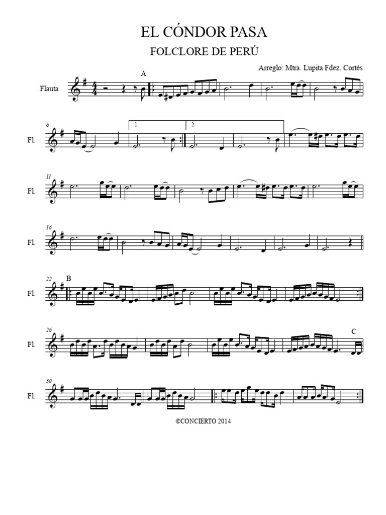 El Cóndor Pasa Flauta | PDF | Estudios de idiomas extranjeros
