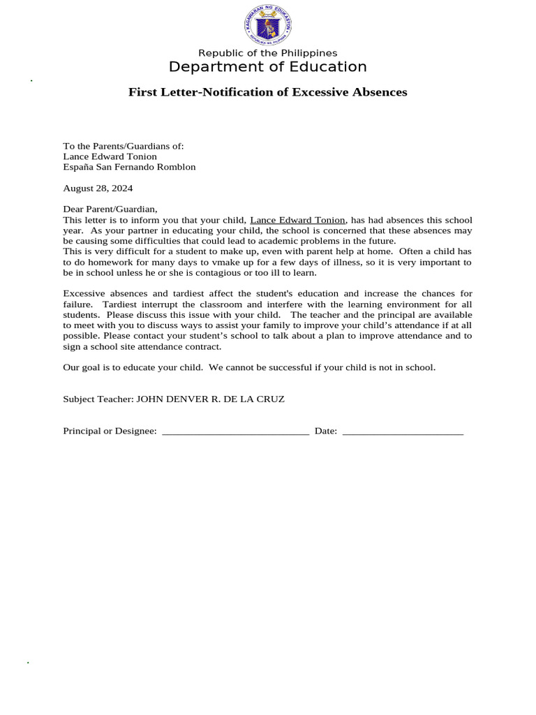 communication letter | PDF