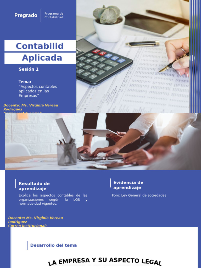 Sesión 1 - Aspectos Contables de La Empresa | PDF