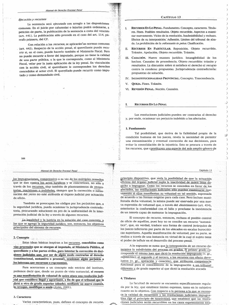 RECURSOS Cafferata-Nores | PDF