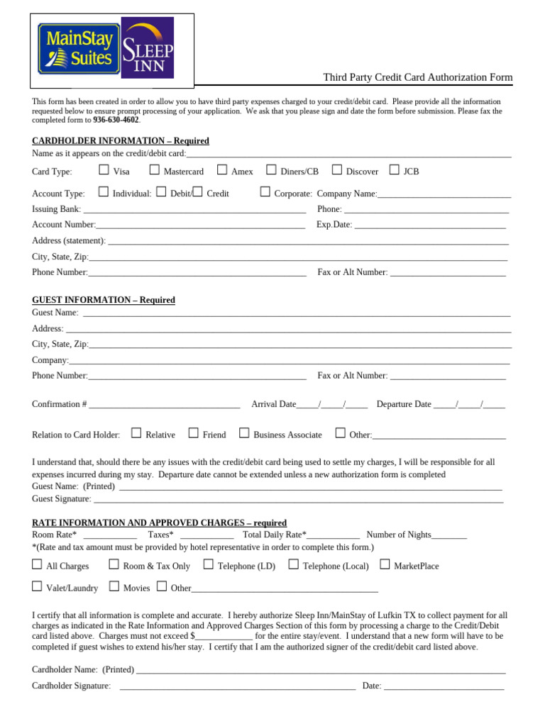 Third Party Credit Card Authorization Form (1) (1) | PDF