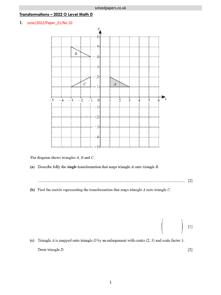 2022 Transformations O Level 4024 | PDF