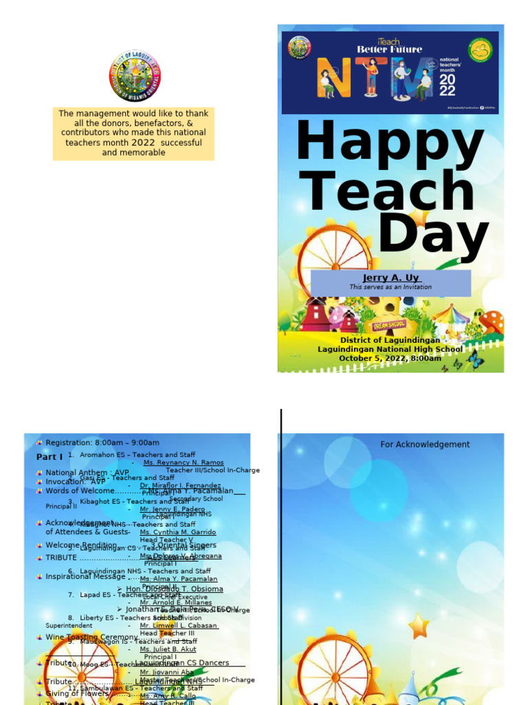 Teachers Day Program | PDF