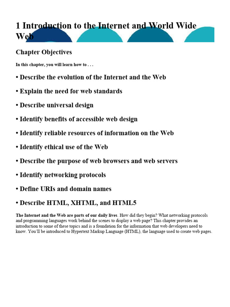 1.0 Introduction To The World Wide Web | PDF