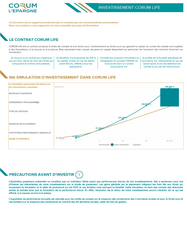 Simulation CORUM Life | PDF