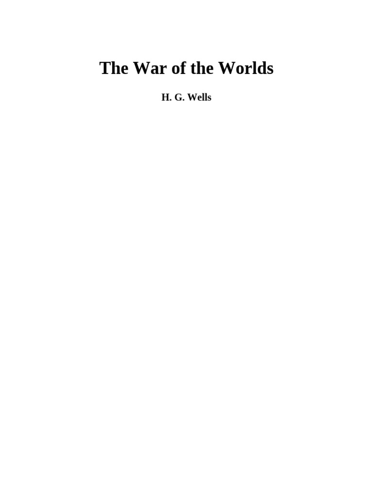 The War of The Worlds - HG Wells | PDF