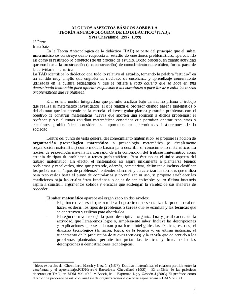 Tad - Aspectos Basicos | PDF