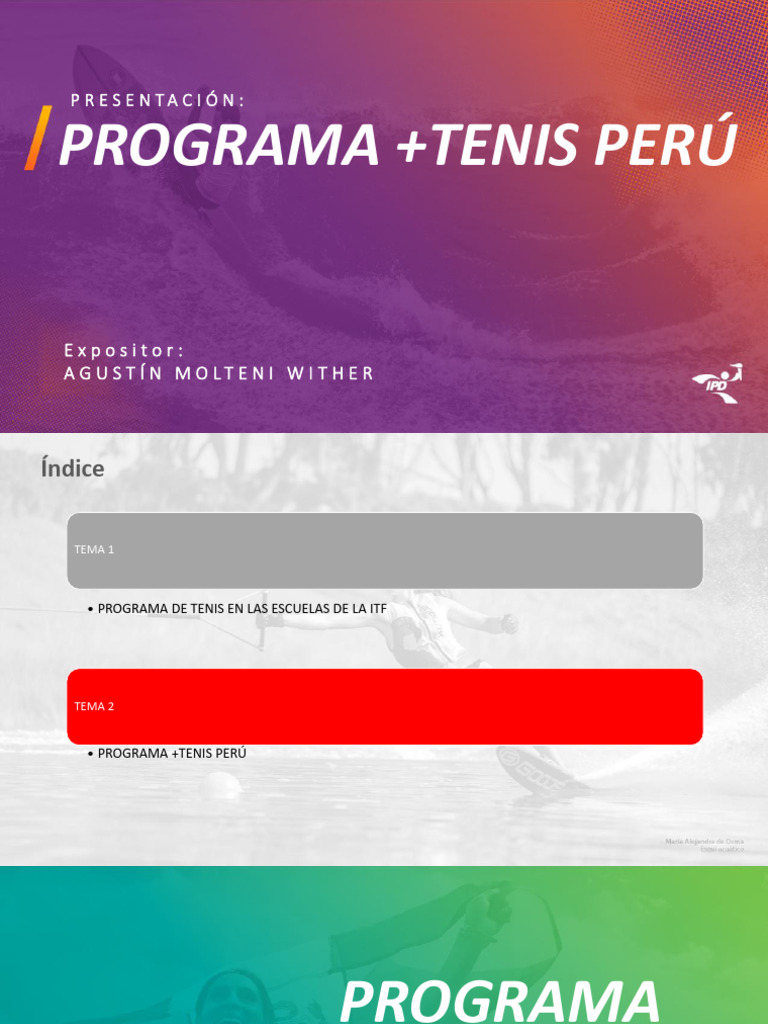 Presentación - Programa Tenis Perú | PDF