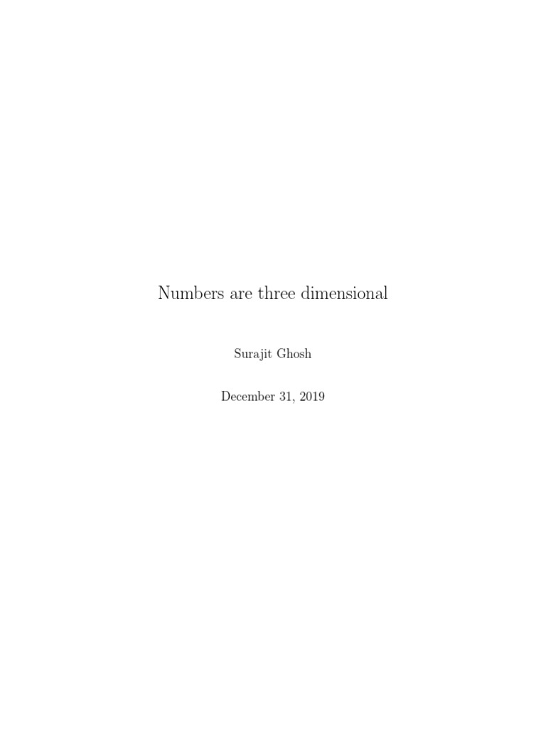 Numbers Are Three Dimensional | PDF