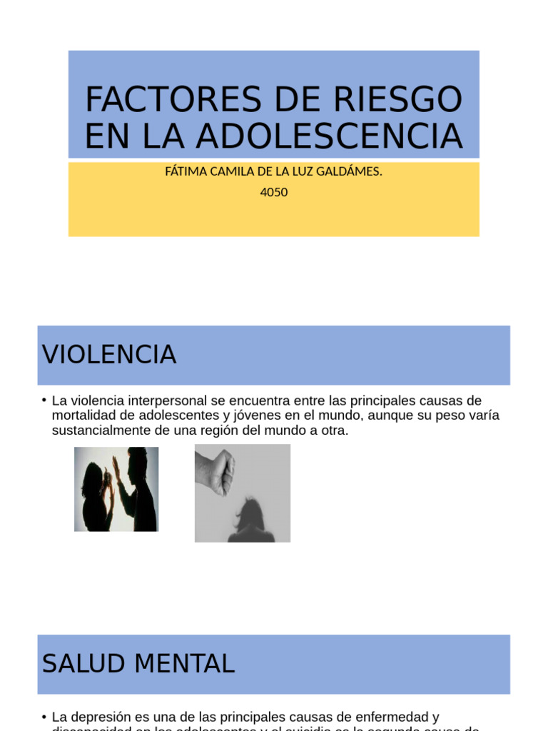 Factores de Riesgo en La Adolescencia | PDF