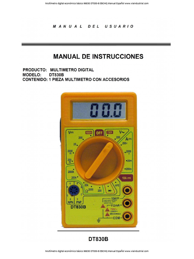 Multímetro DT830B | PDF