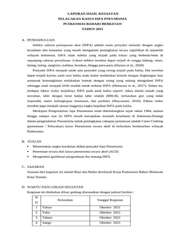 Laporan Hasil Kegiatan Oktober | PDF