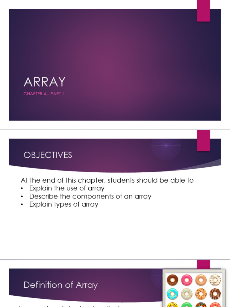 Chapter 4 - ARRAY | PDF Chapter 4 - ARRAY | PDF