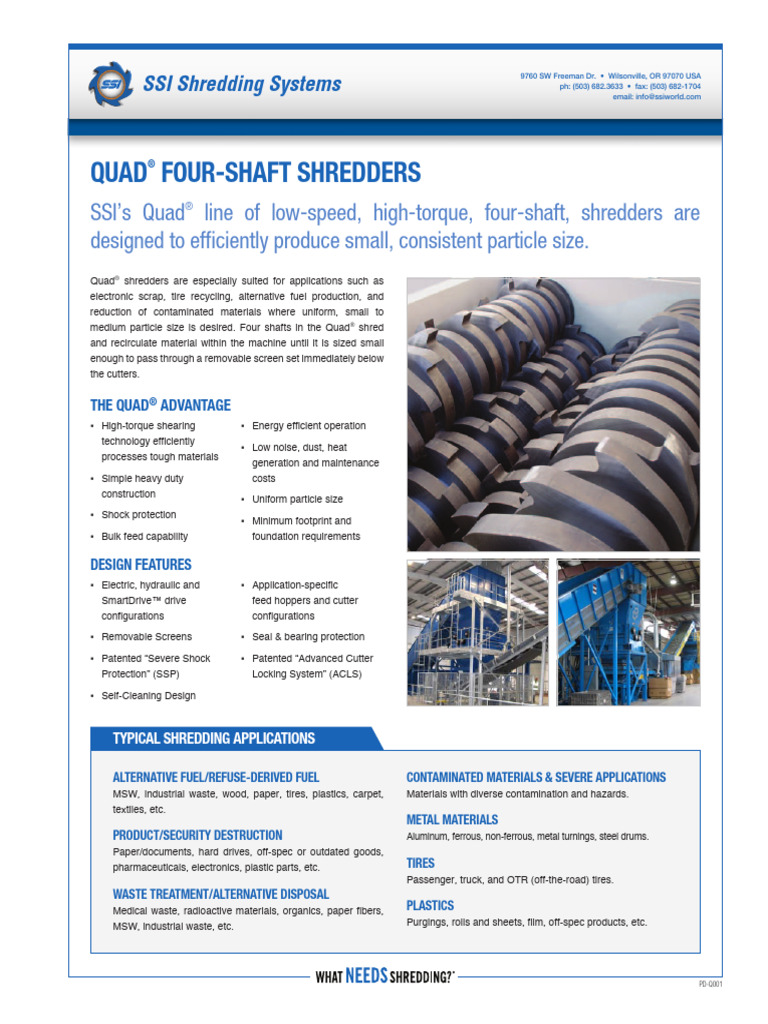 PD Q001 SSI Quad Shredders | PDF