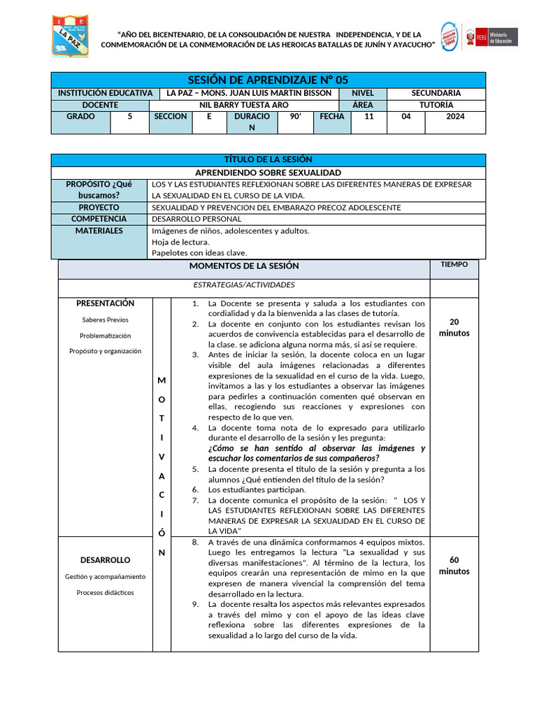 ST5 - Aprendiendo Sobre Sexualidad | PDF