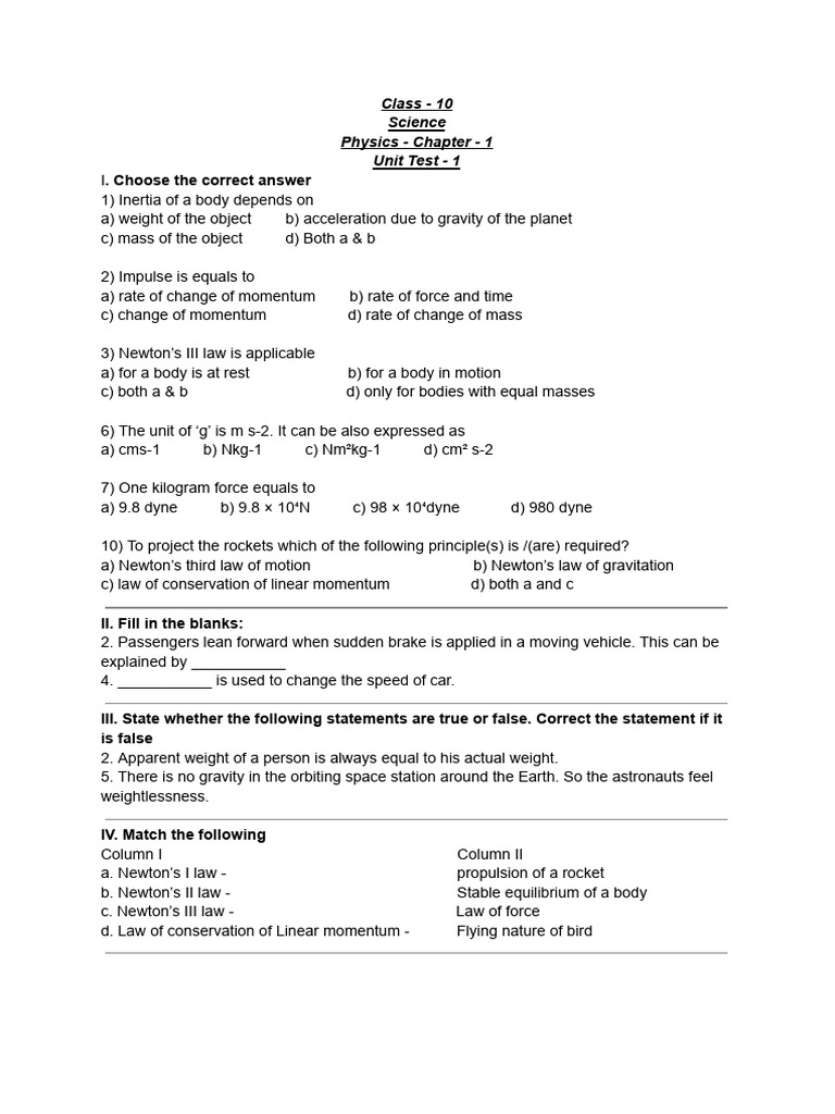 Unit Test - 1 PH - 1 | PDF