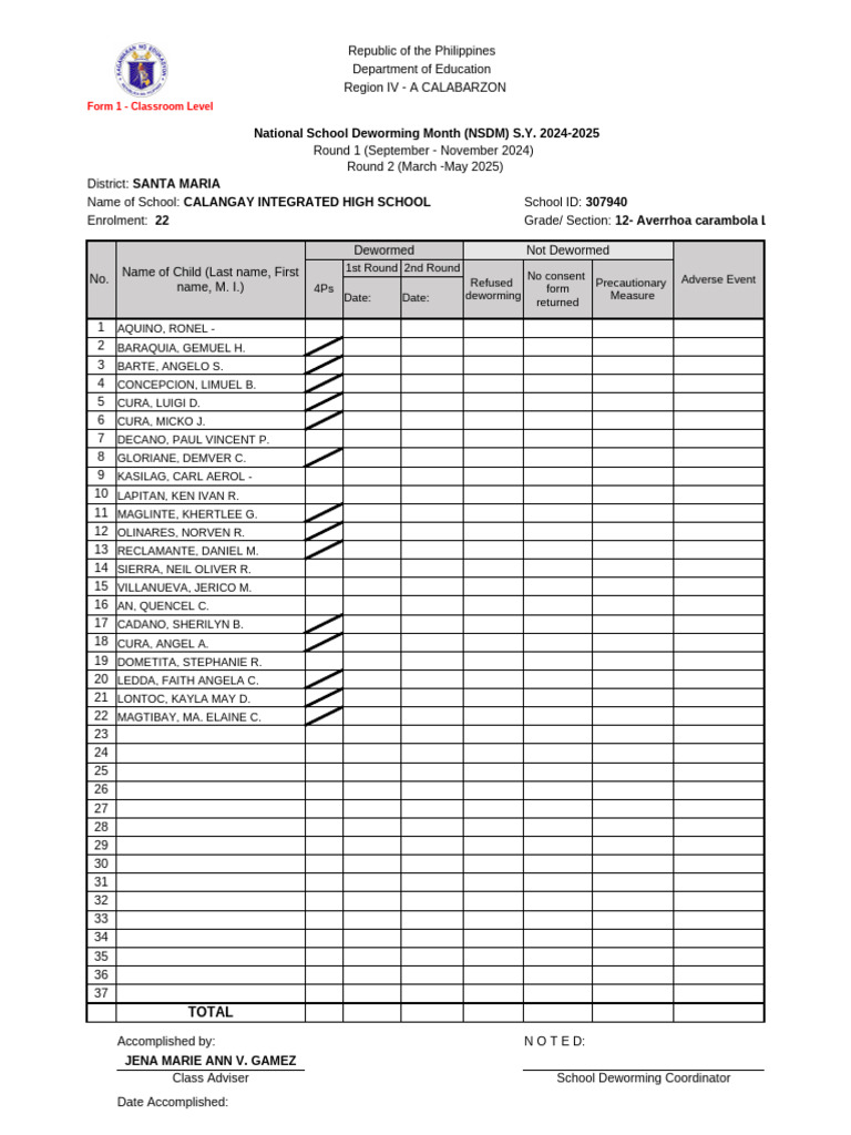 NSDM Form 1 12 - AcL | PDF