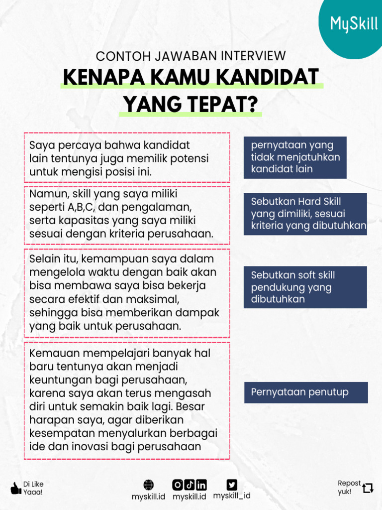 Contoh Jawaban Interview - Kenapa Kamu Kandidat Yang Tepat | PDF