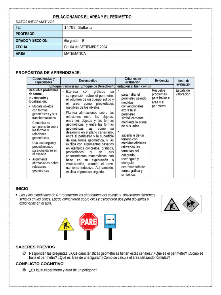 Matematica Area y Perimetro | PDF