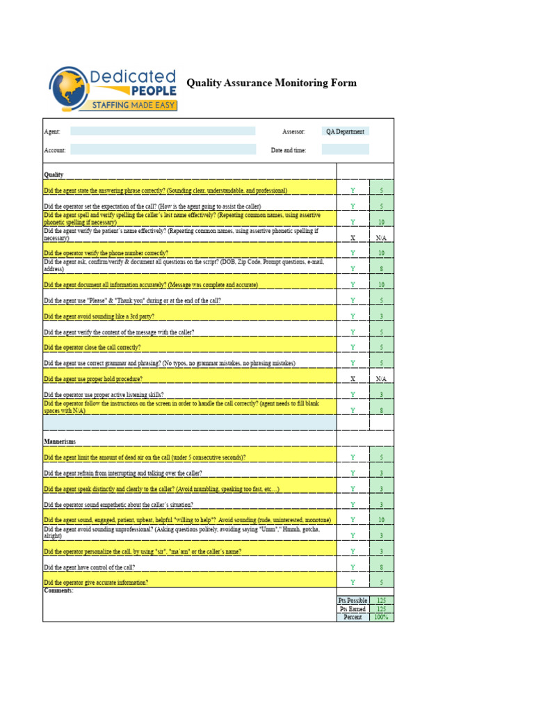 QA FORMAT - Form | PDF | Human Communication