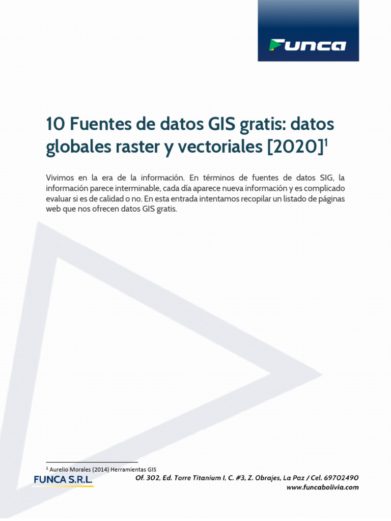 PLATAFORMA_10 Fuentes de datos GIS | PDF