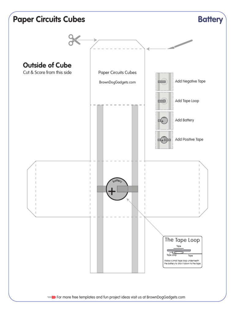 Paper Circuits Cubes Templates | PDF
