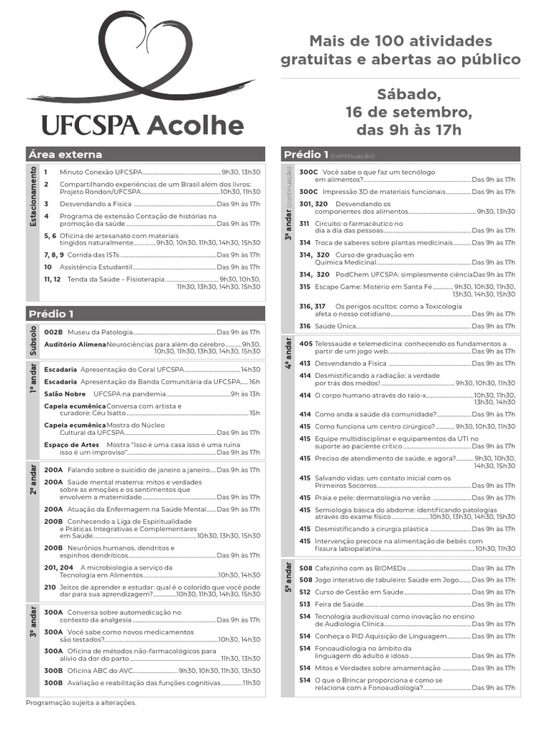 ufcspa-acolhe-2023-guia-de-atividades | PDF