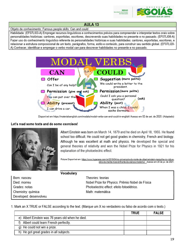 Aula 13: Let's Read Some Texts and Do Some Exercises! | PDF
