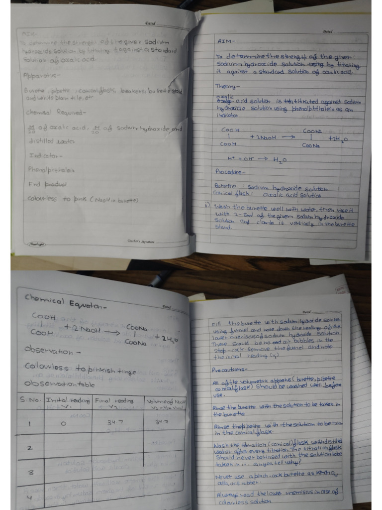 Chemistry Class 11th Practical | PDF