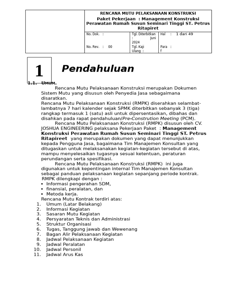 Laporan RMPK MK Rusun Atk | PDF