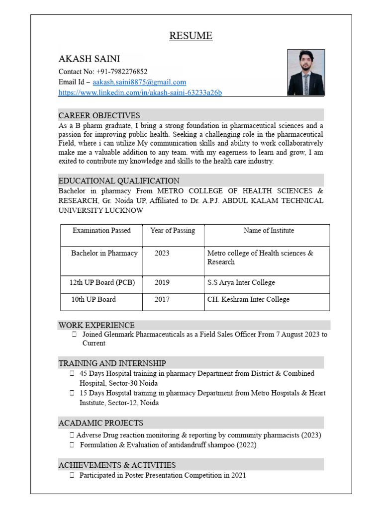 Akash Saini (Resume) | PDF