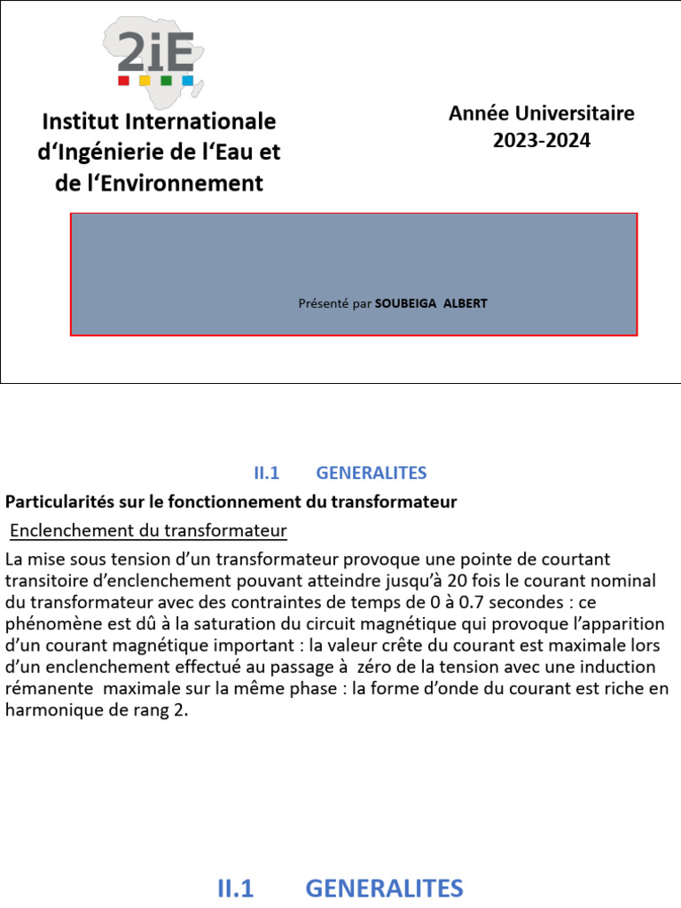 Protection Des Transformateurs 2ie 2023 | PDF