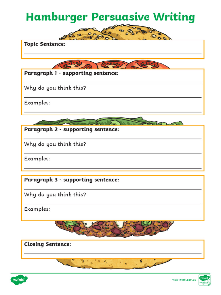 Au t2 e 41617 Hamburger Persuasive Writing Template English - Ver - 1 | PDF
