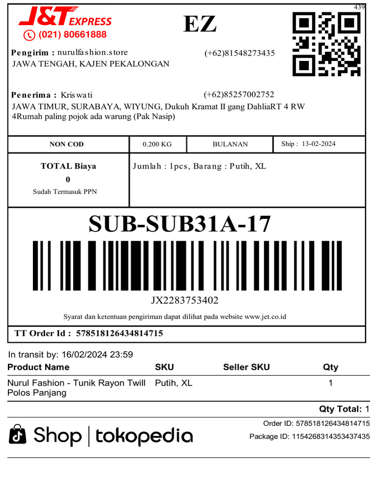 Resi Pengiriman | PDF