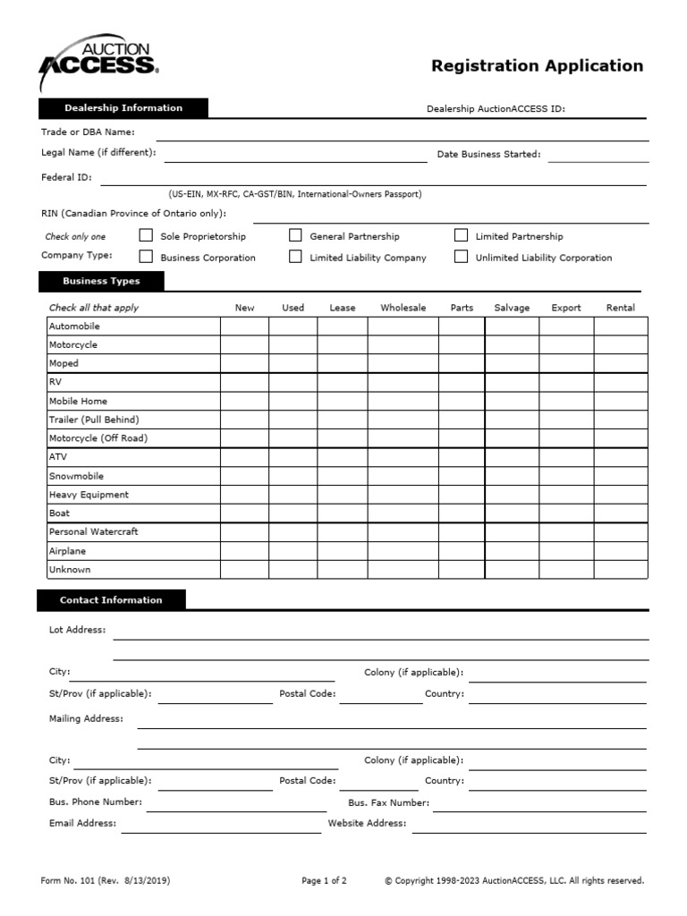 Dealer Registration Application | PDF | Limited Liability Company ...