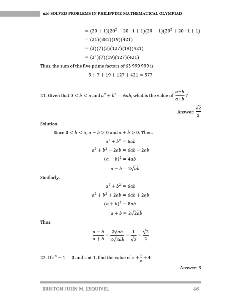Math Olympiad Problem | PDF