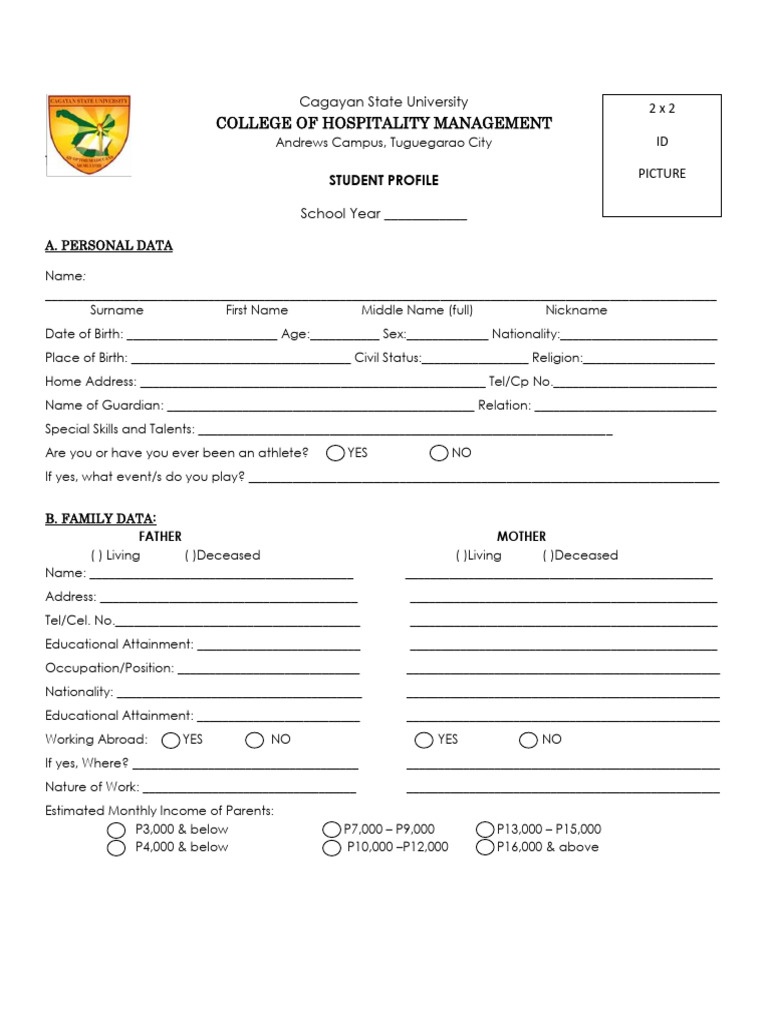 College CHM Student Profile | PDF